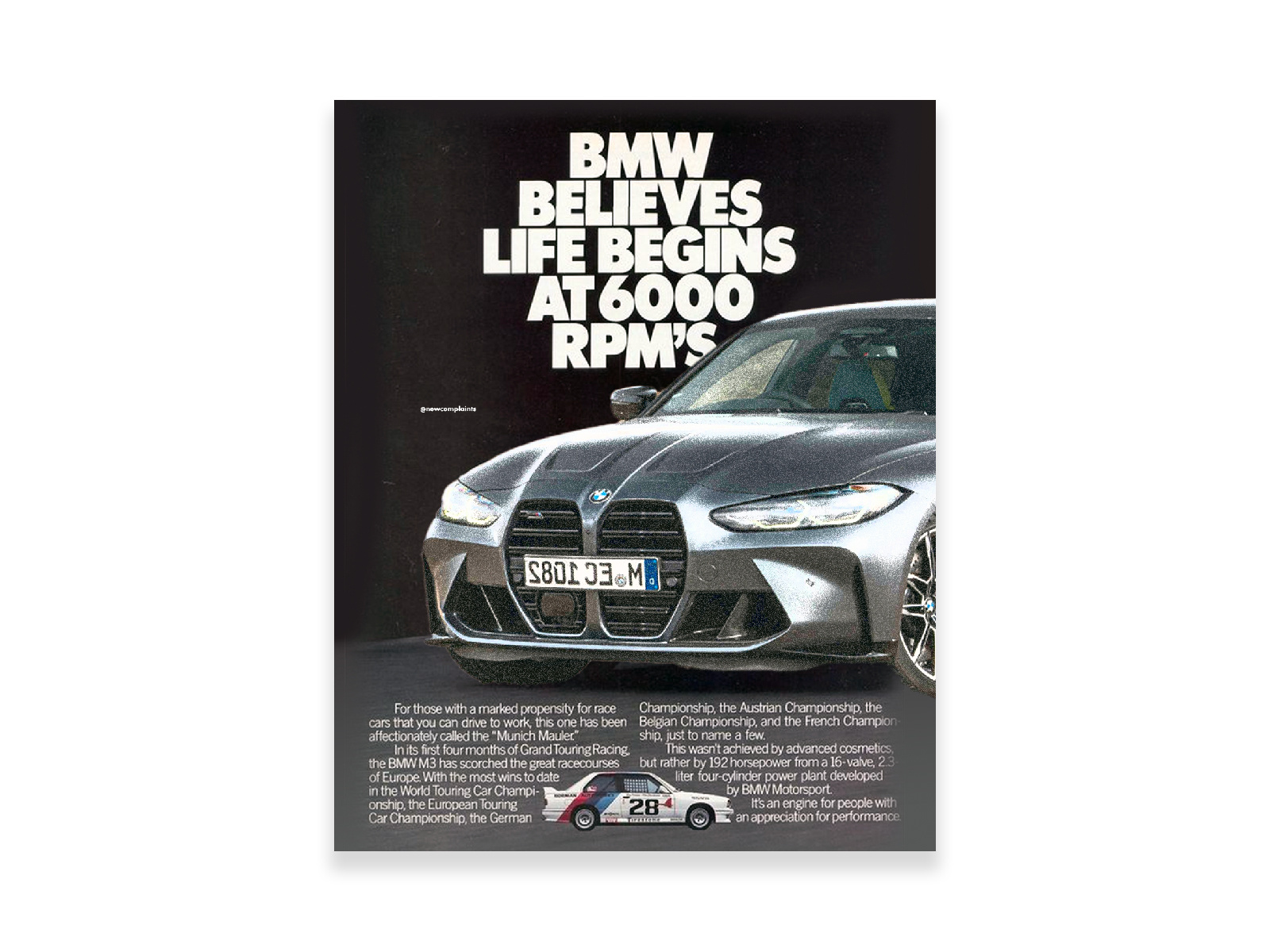M4 Vintage BMW Poster Concept by https.calvin on Dribbble