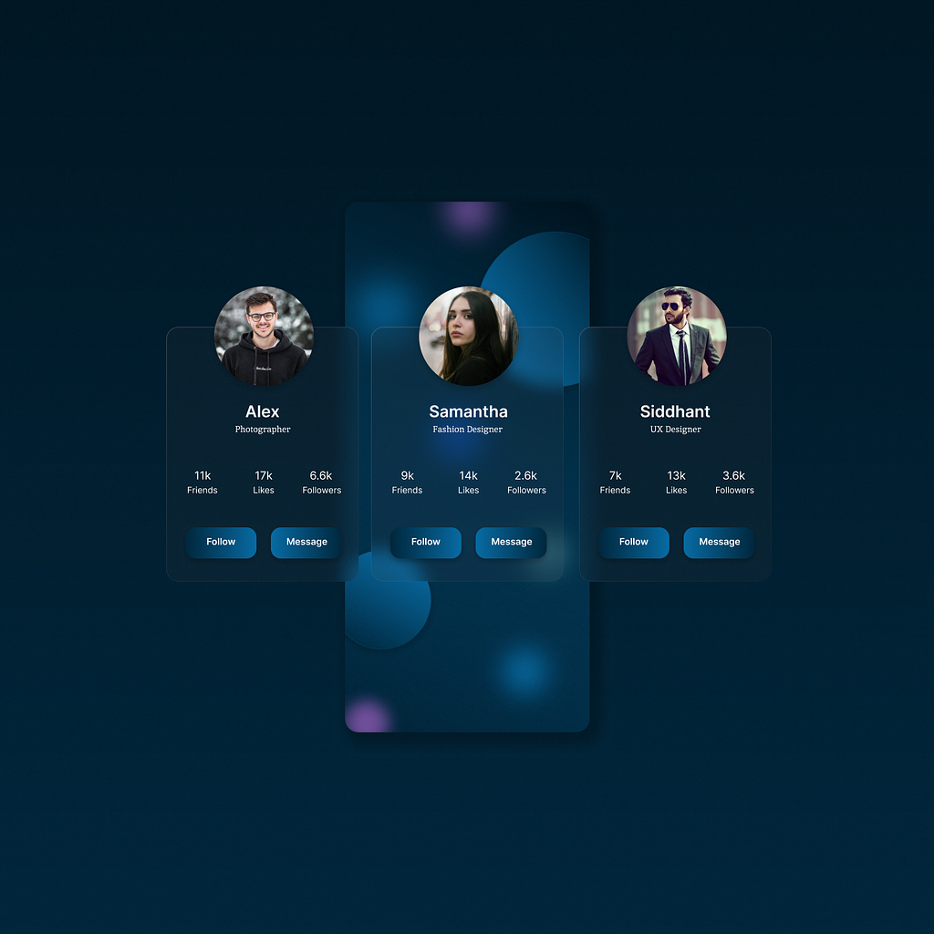 User profile design by Manisha Devi on Dribbble