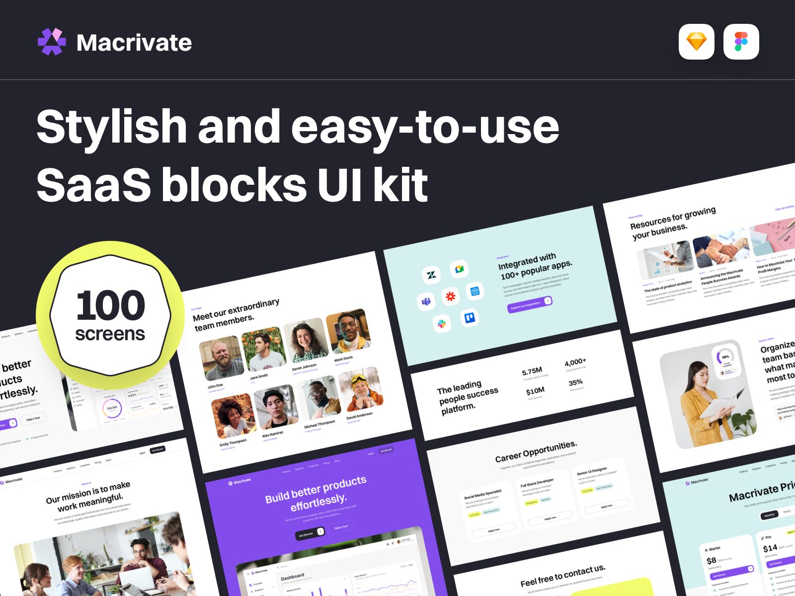 Macrivate Saas Blocks Ui Kit By Kukuh Andik On Dribbble 