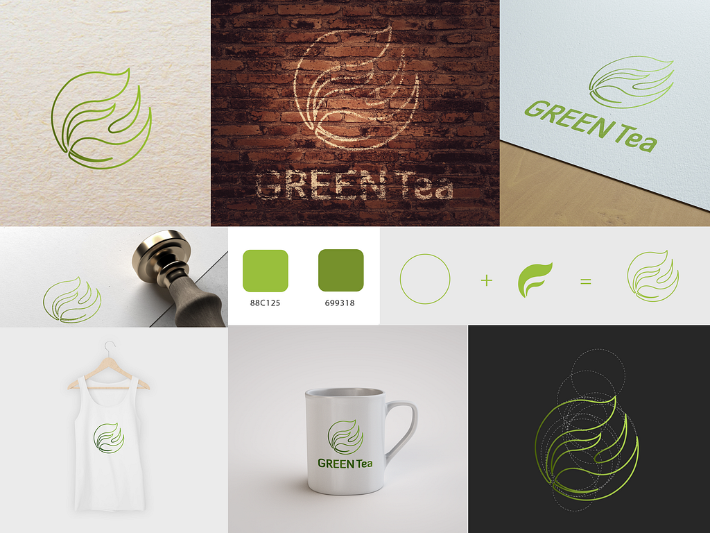 Green tea logo design by Sushama Patel on Dribbble