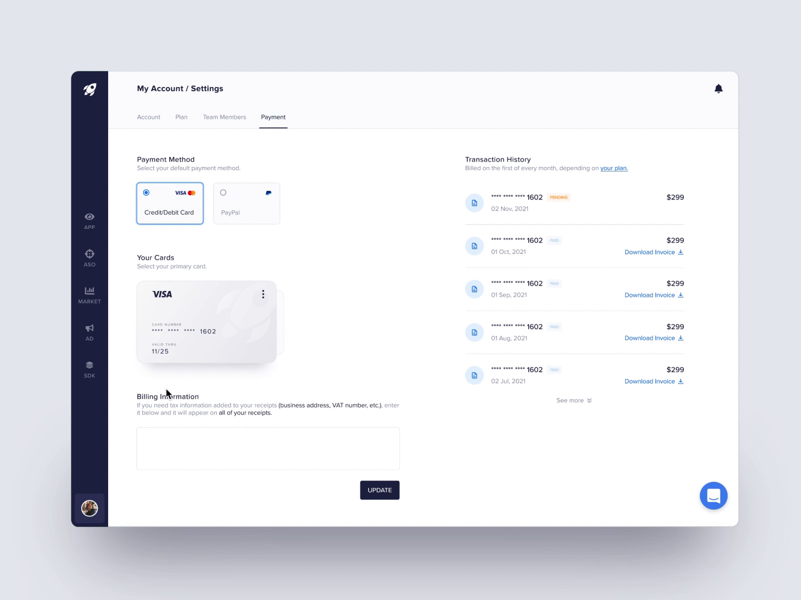 SAAS Payment Page by Designware™ on Dribbble
