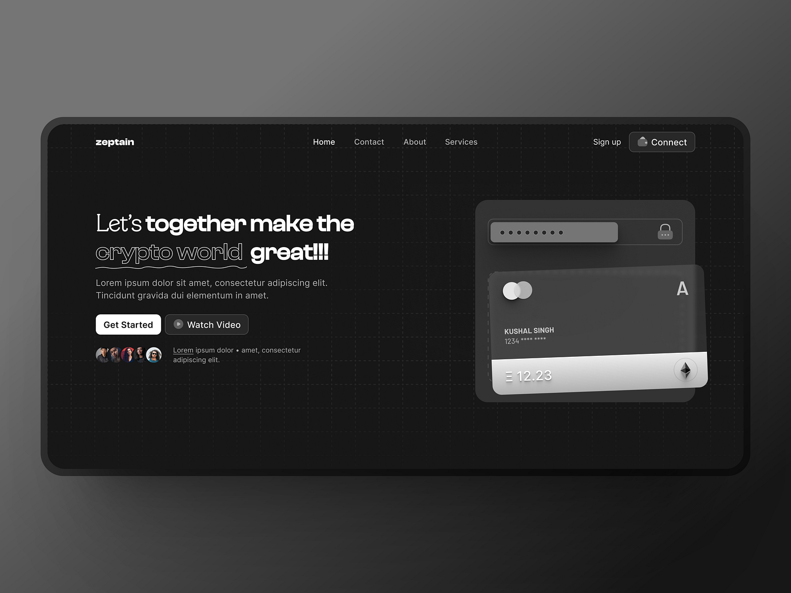 Crypto Hero Section • Zeptain by Kushal Singh on Dribbble