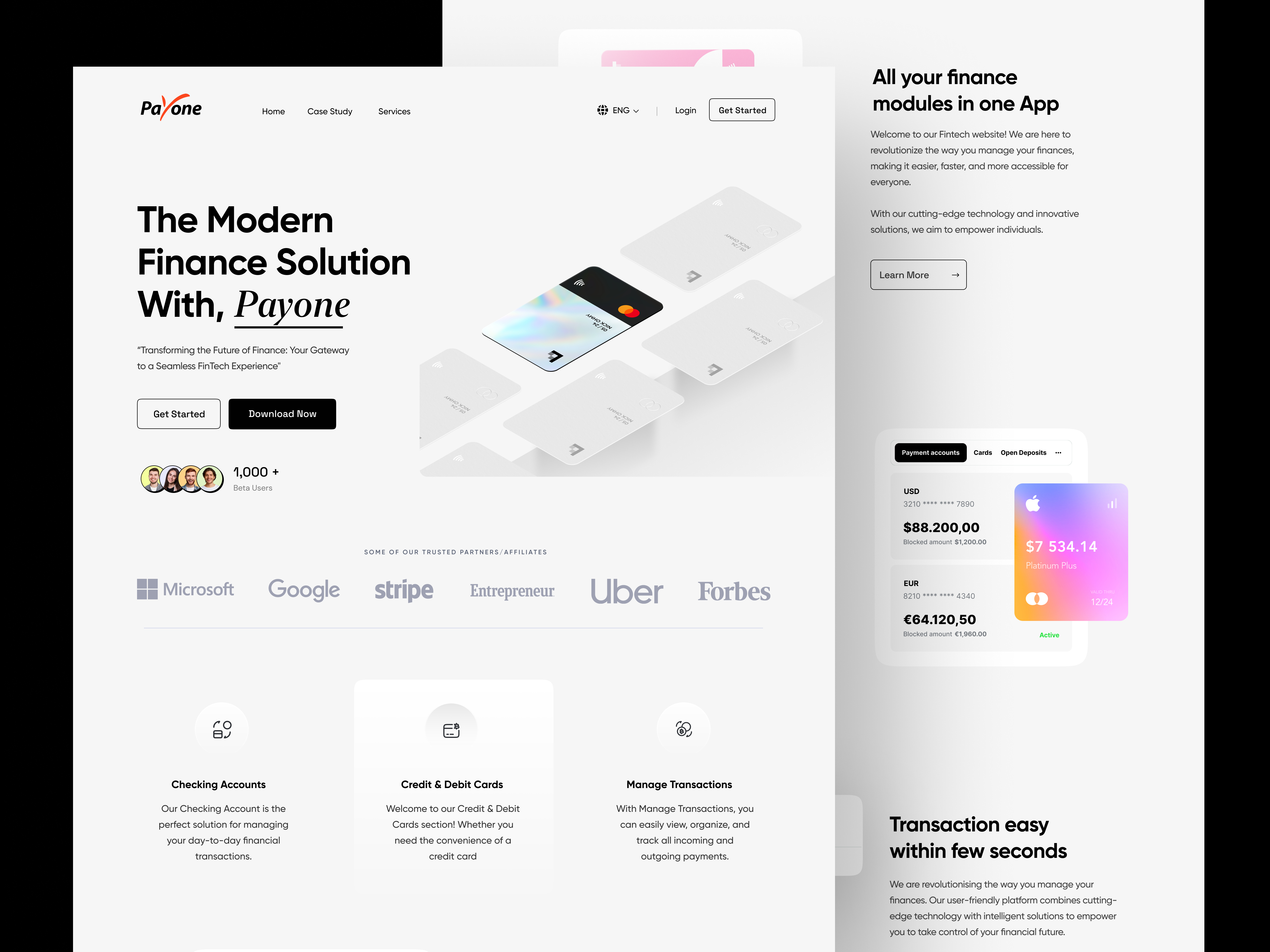 Fintech Website Landing Page Design UI by Madhu Miah for Upnow Studio on Dribbble