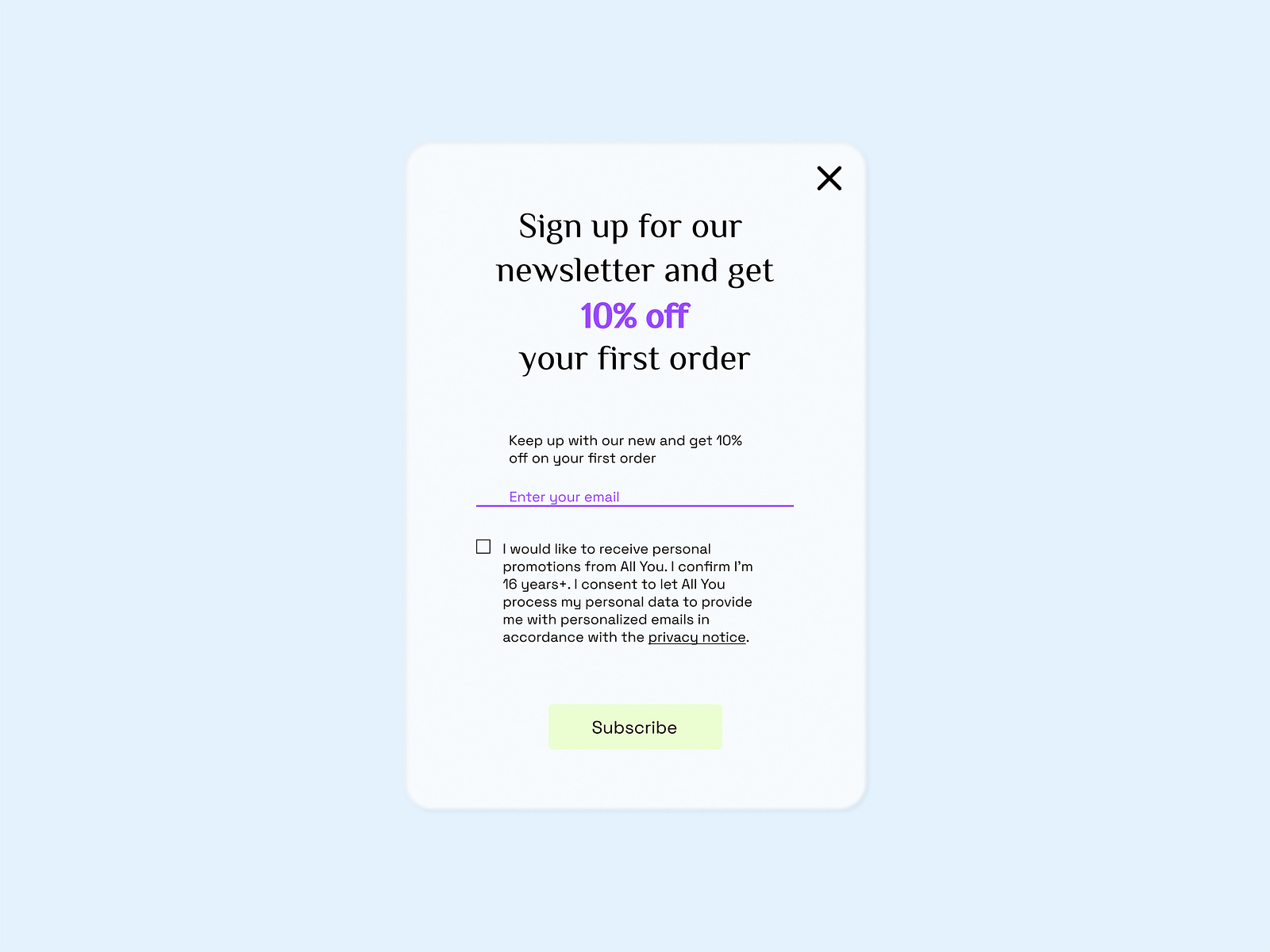 Pop-Up / Overlay by All Do on Dribbble