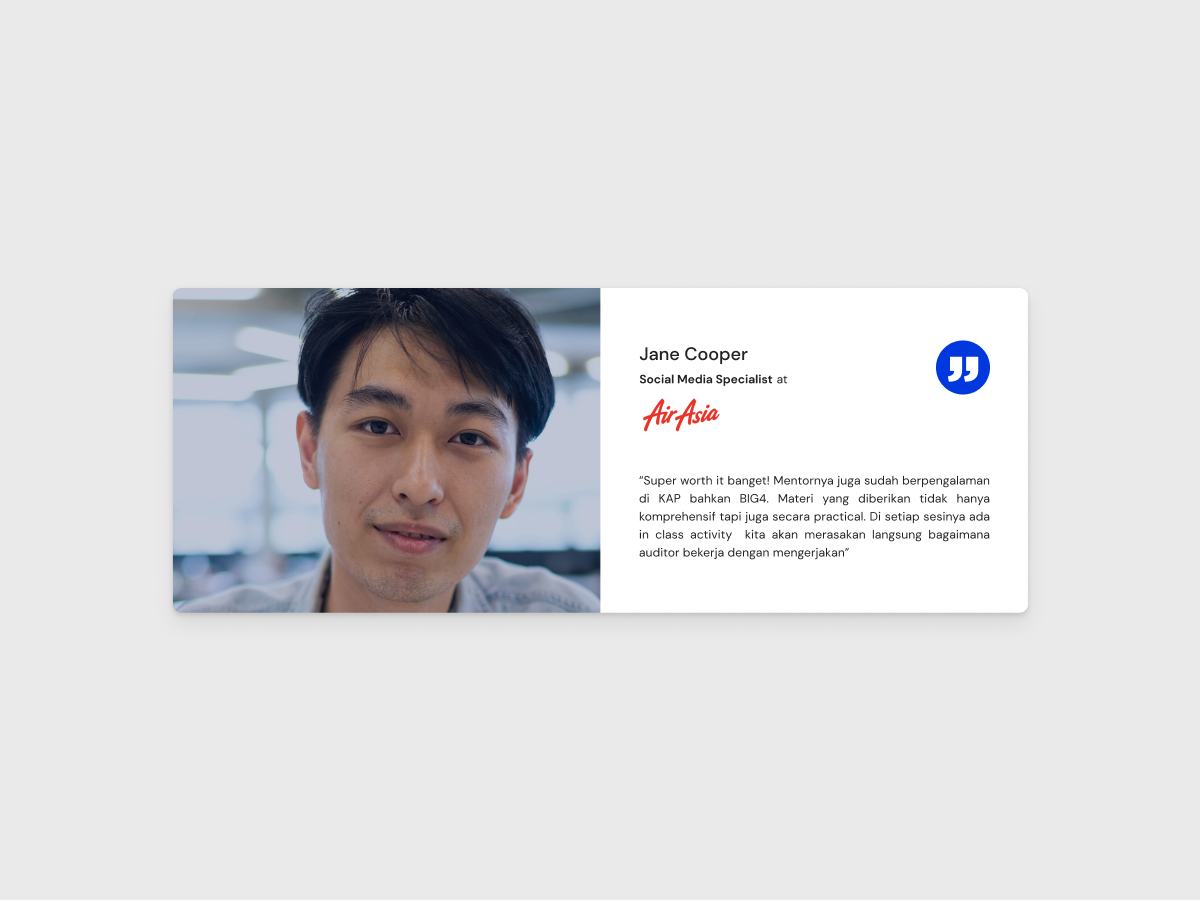 Testimony Card by Ahmad Rafianto on Dribbble