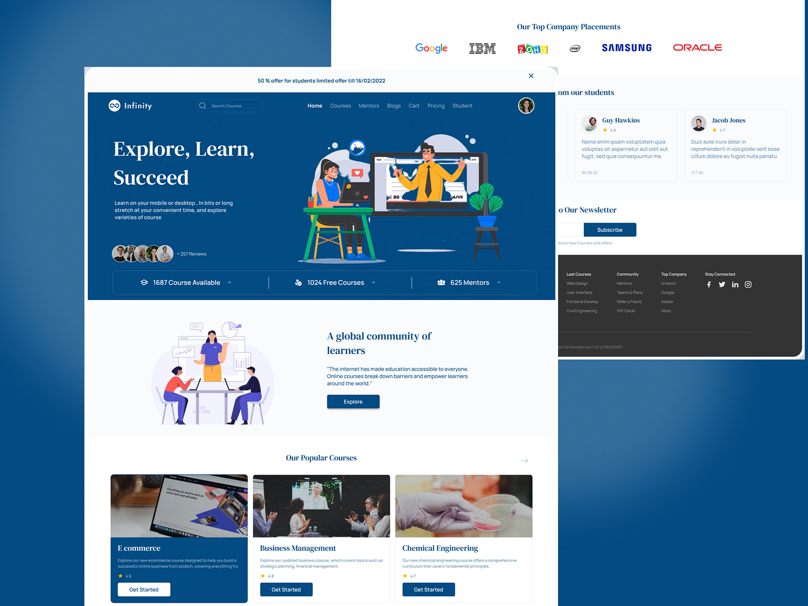 Infinity Learning - Home Page by kaveepriyaa on Dribbble