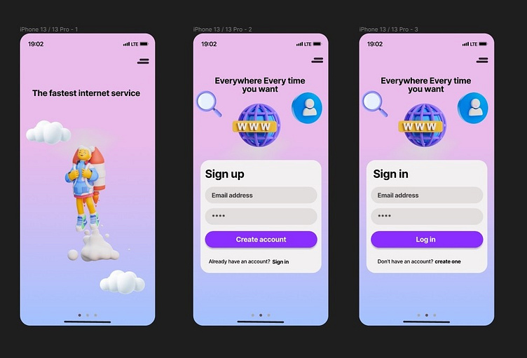 internet service Design app by mahdiye on Dribbble