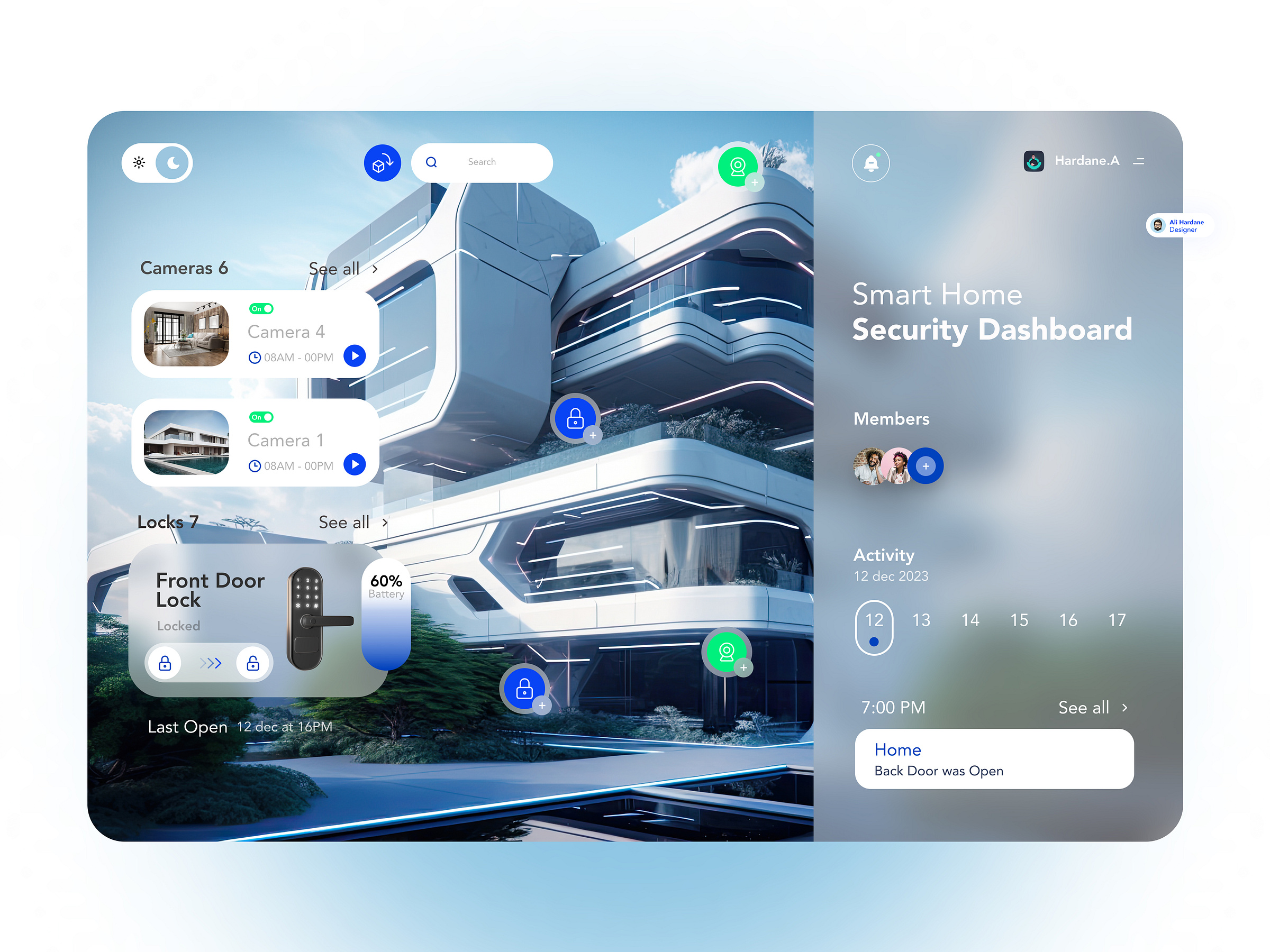 Dashboard Home security - Ui Design by Ali HARDANE on Dribbble