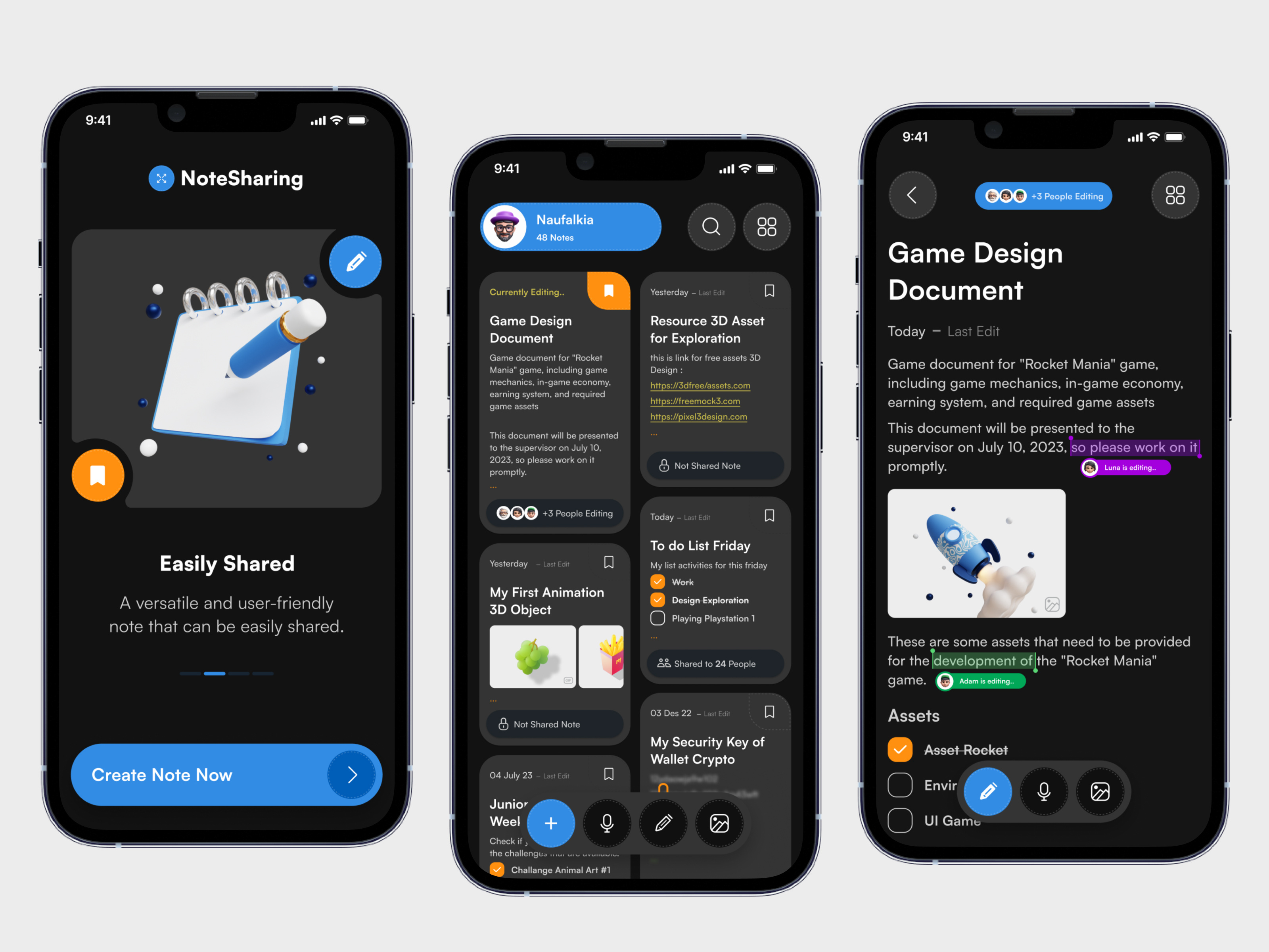 NoteSharing - Collaborate Note Mobile App by Mochammad Naufal 🦅 for ...
