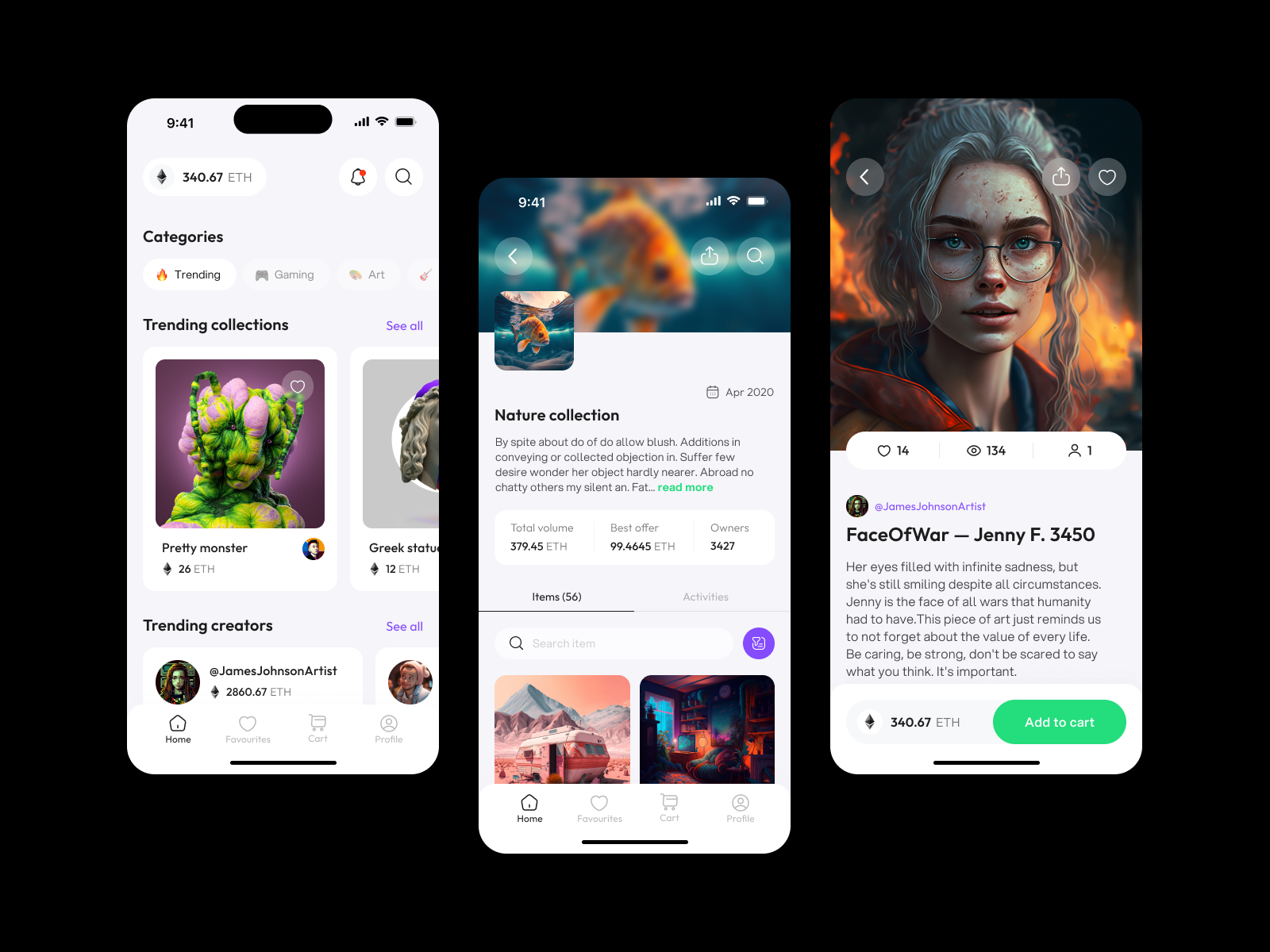 NFT Marketplace Mobile App UI/UX Design by Gentle Code on Dribbble
