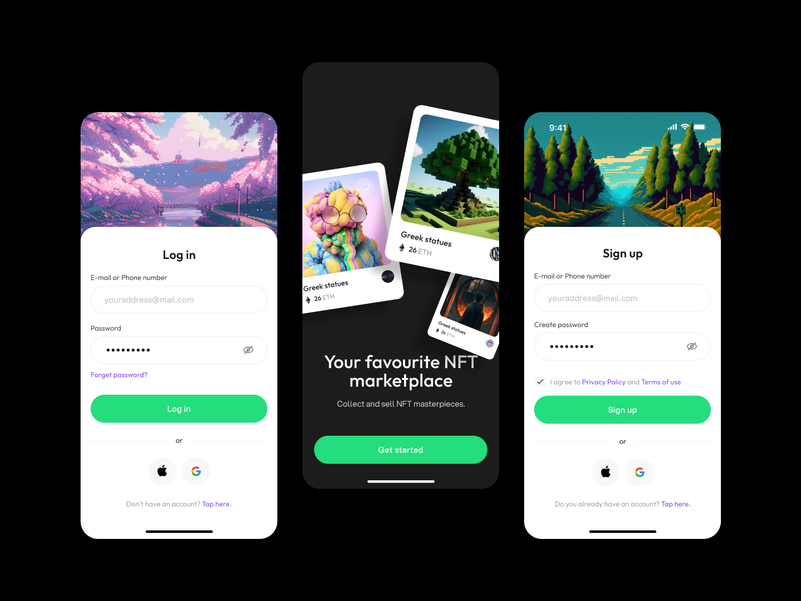 NFT Marketplace Mobile App UI/UX Design by Gentle Code on Dribbble