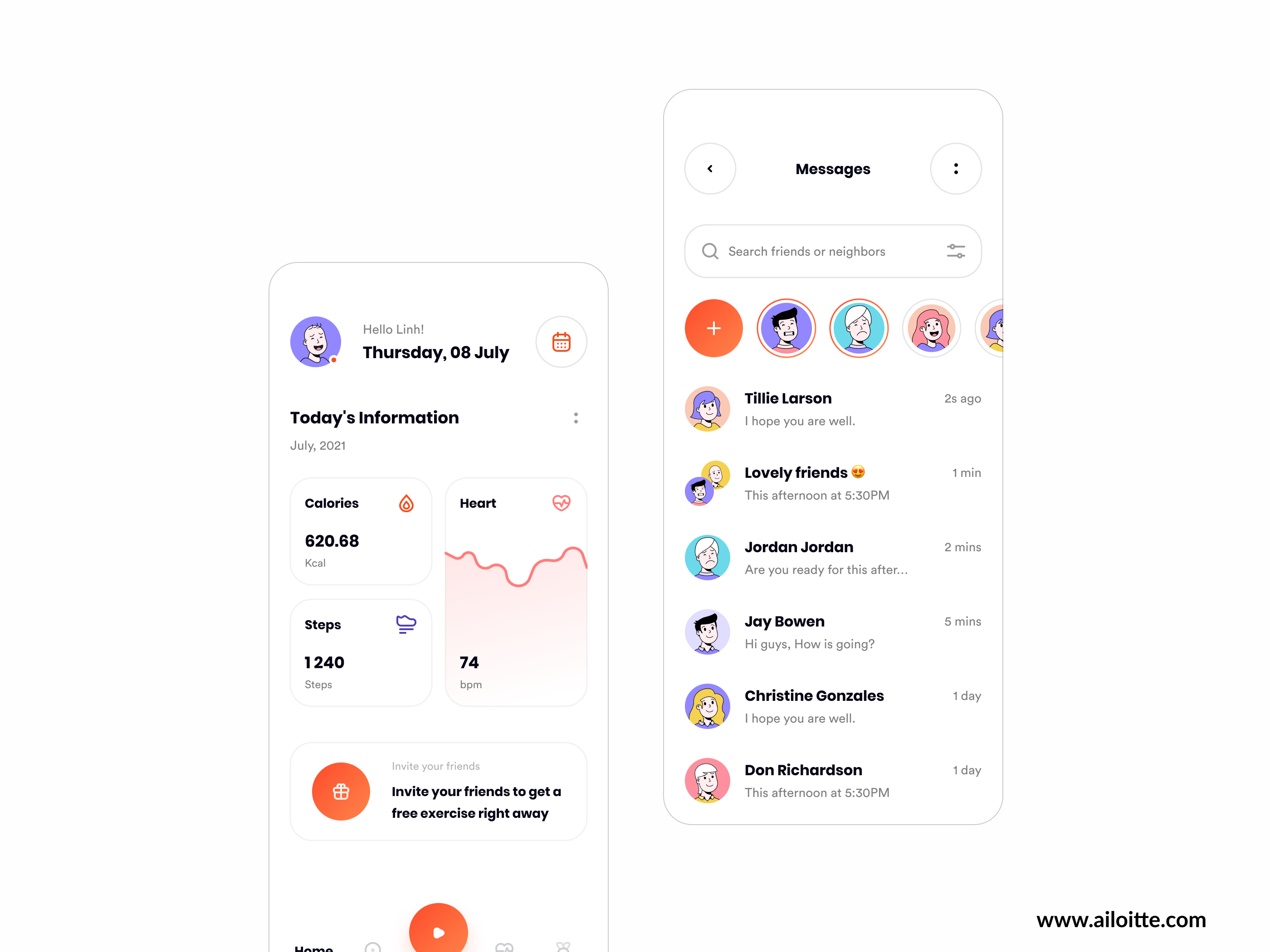 Health Tracking Application UI Design by Ailoitte on Dribbble