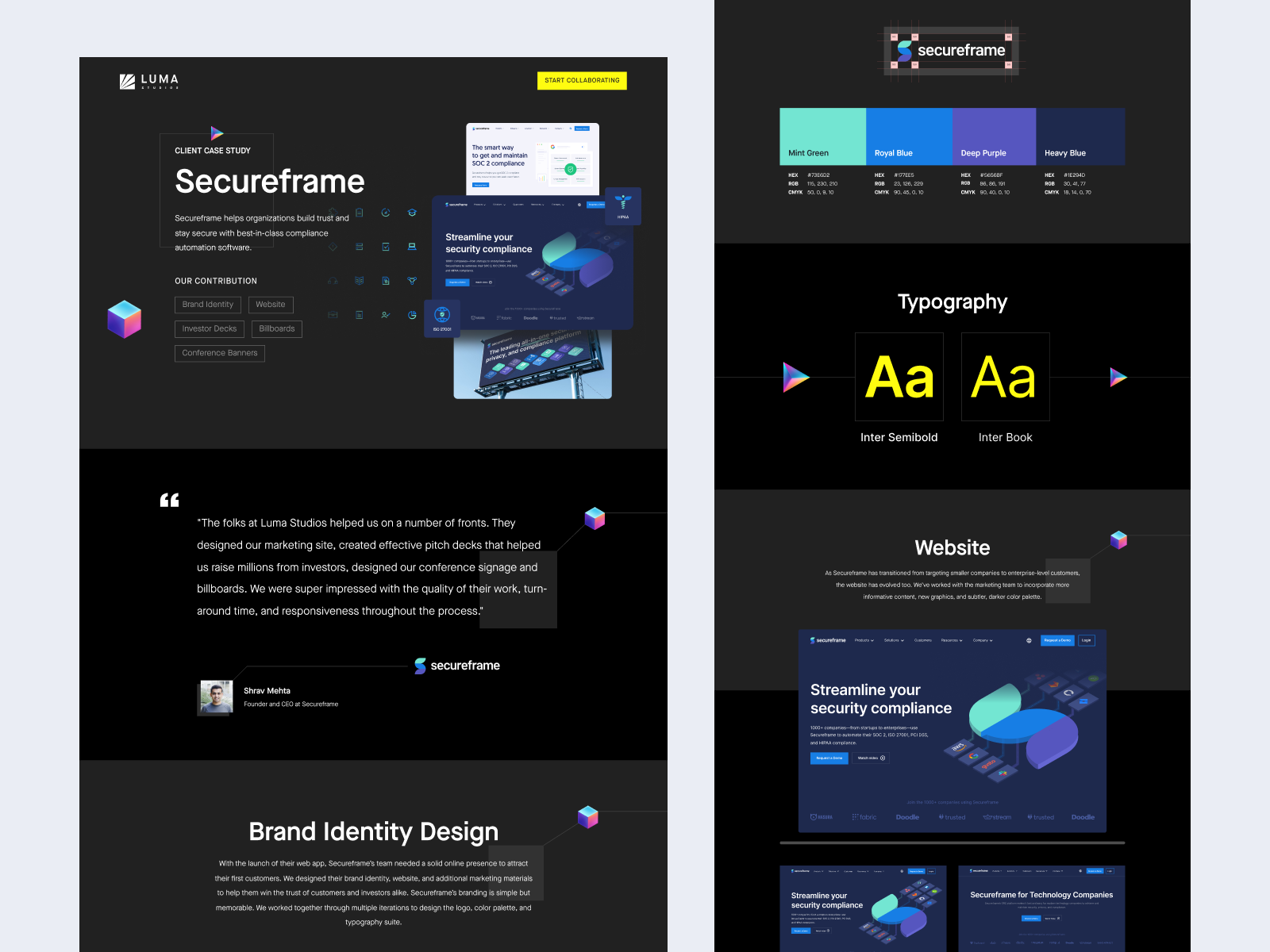 Secureframe - Case Study for Luma Studios Website by Ivan A Annikov for Luma Studios on Dribbble