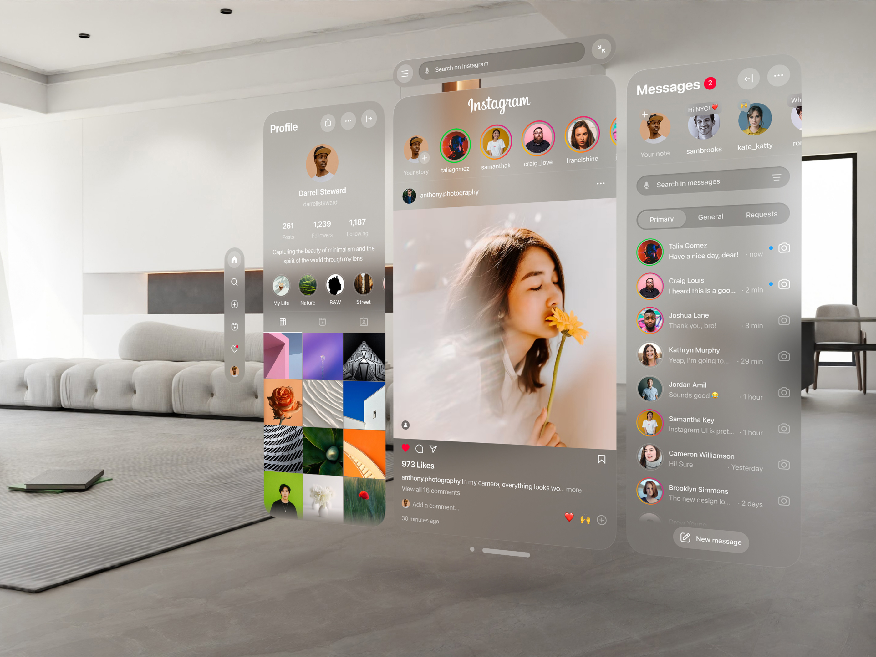 Instagram — Apple Vision Pro Spatial UI (Part 1) by Michael Voynov on ...