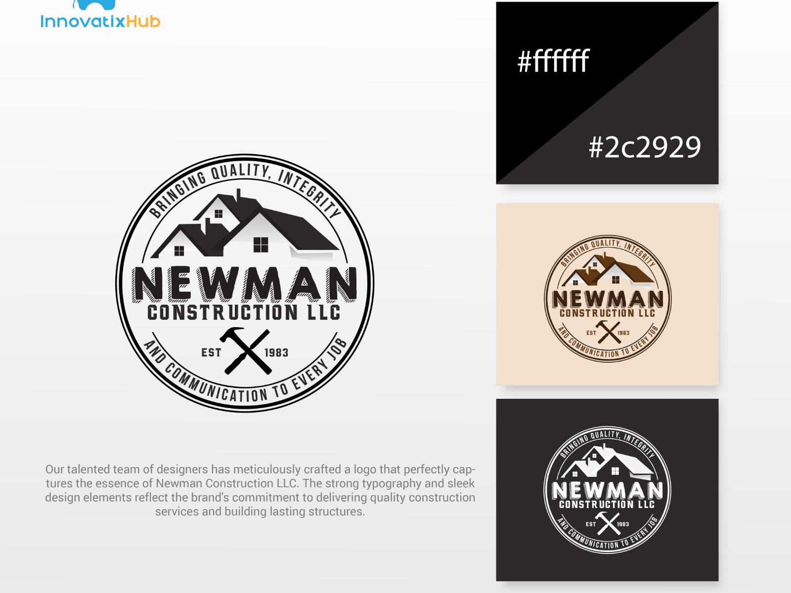 Construction Logo - NEWMAN CONSTRUCTION LLC by innovatixhub on Dribbble