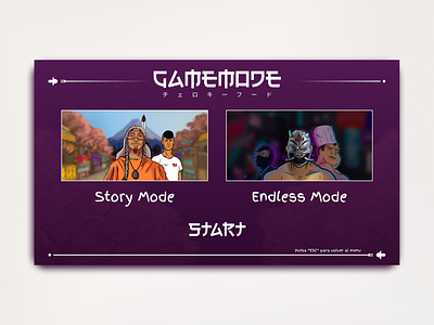 Japanese Game Mode Selection Screen - Videogame UI by Facundo Bravo on ...