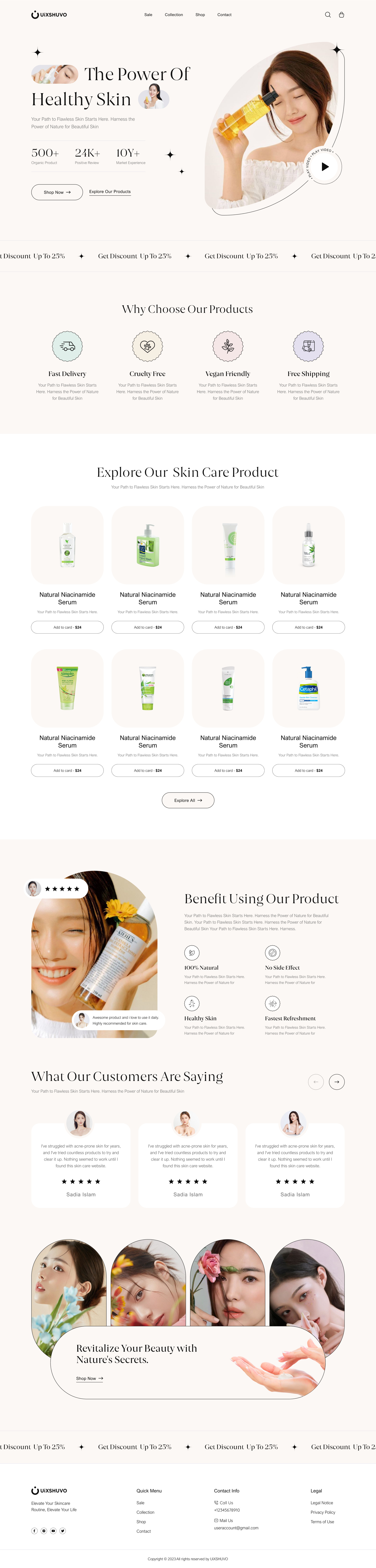 Skin Care - Landing Page by Shuvo on Dribbble