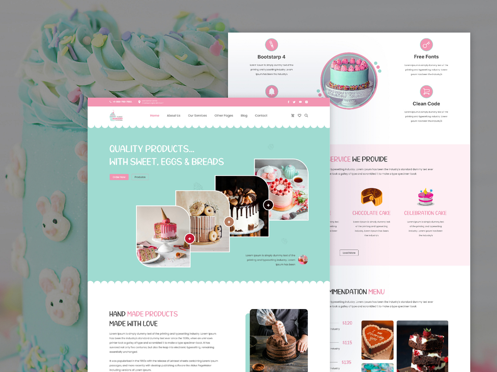 Cake Shop (Bakery) Landing Page Design by Sumaia Sharmin on Dribbble