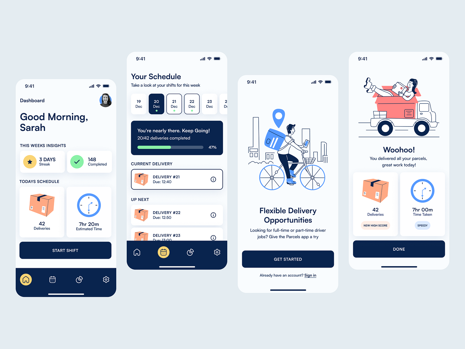 Delivery Tracking App Design by Sarah Newman on Dribbble