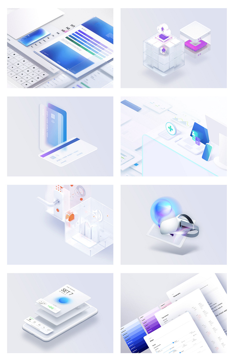 Visual identity exploration 2d / 3d illustration by Jess Zhang on Dribbble