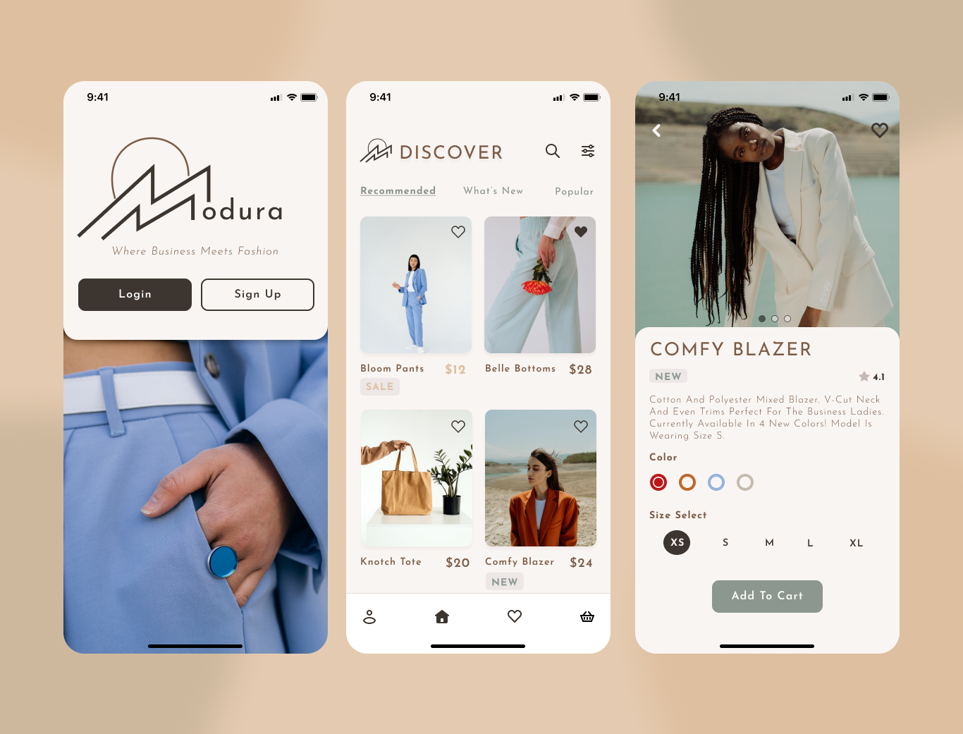 Modura: Fashion E-commerce App UI by Jeannine Hunter on Dribbble