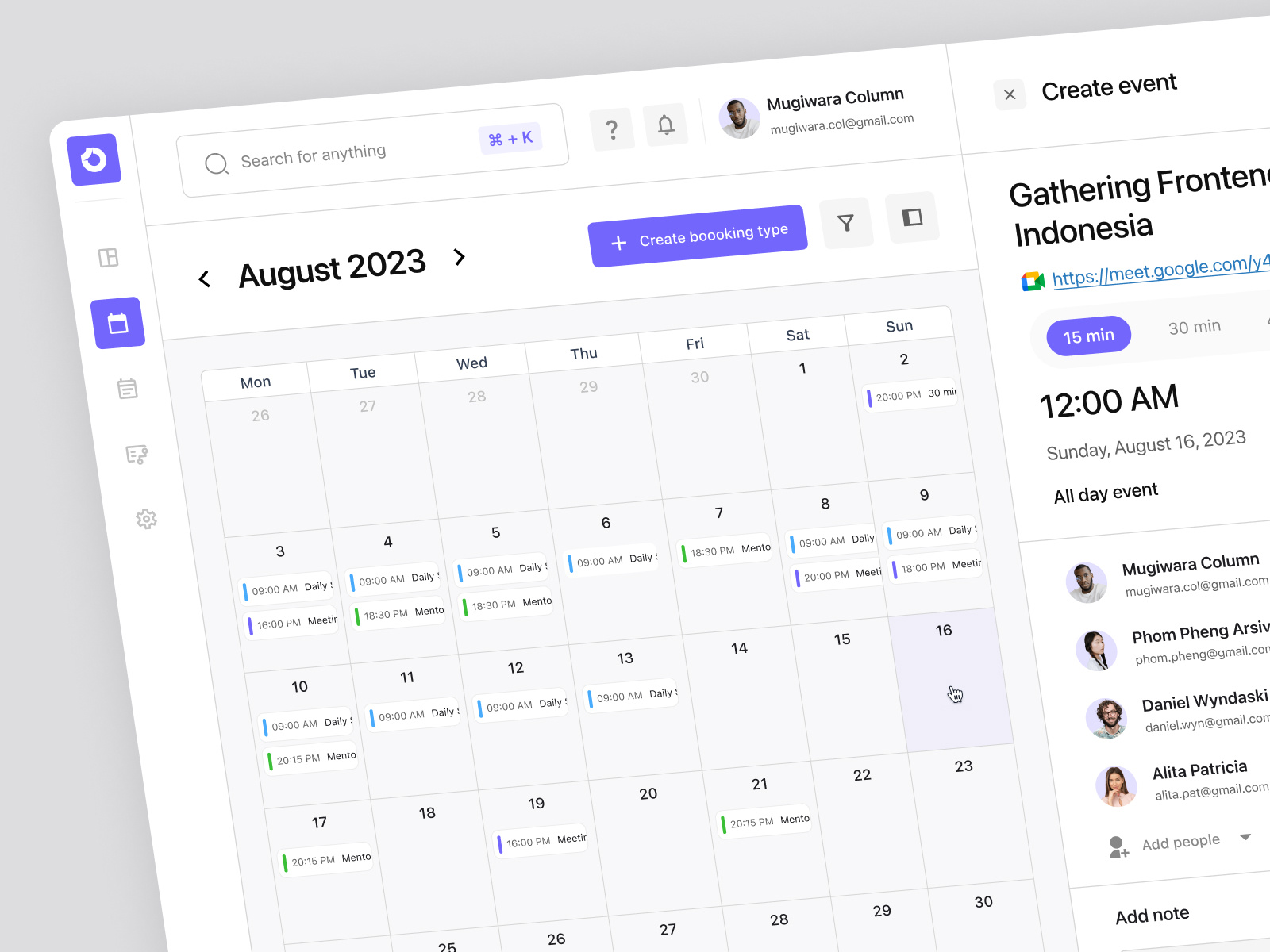 Calendlo - Calendar / Booking System Dashboard by Elux UI/UX for Elux ...