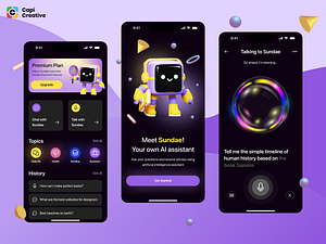 Chat Bot AI - Mobile App UI Design Concept by Capi Product on Dribbble