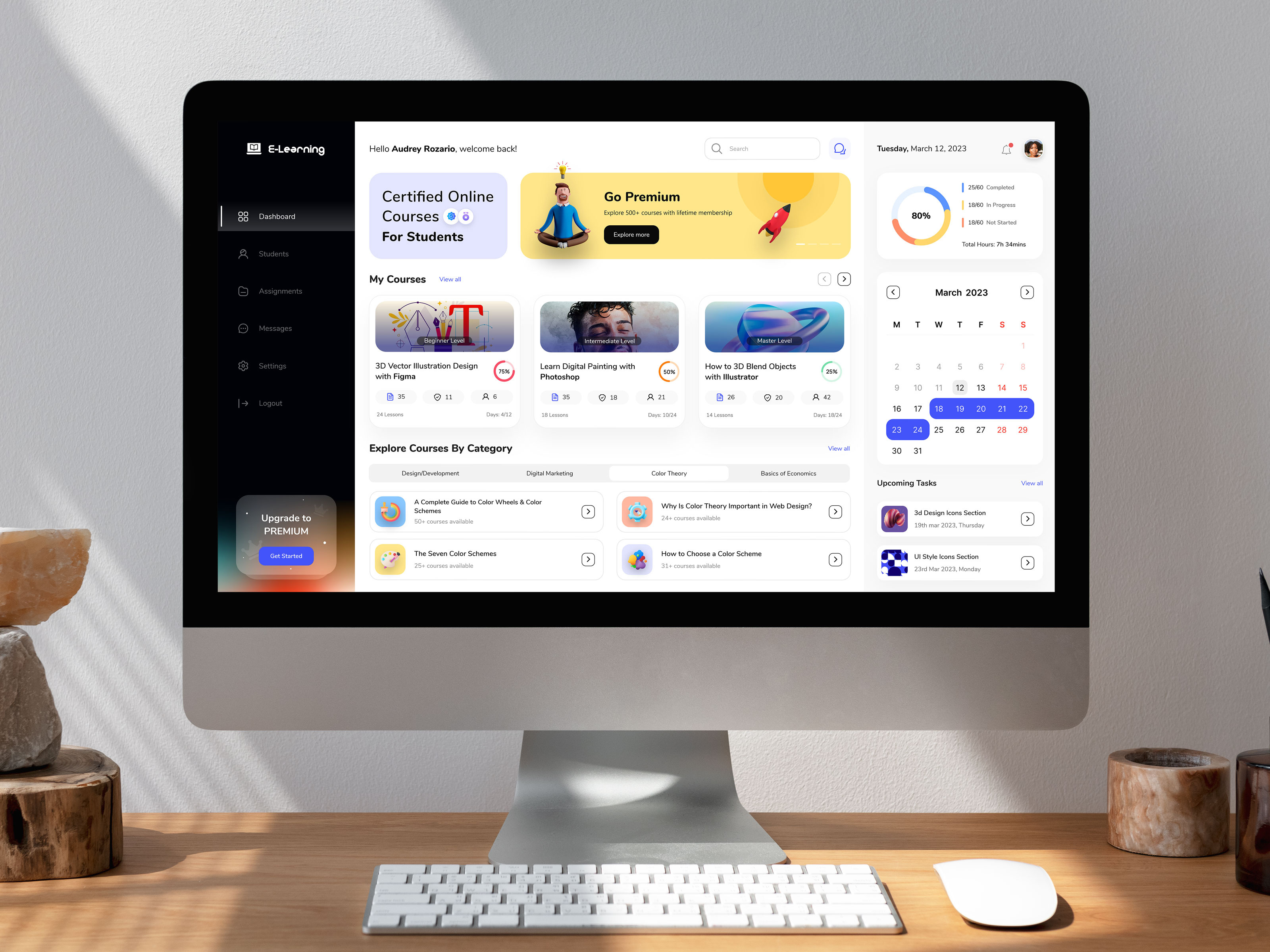 Futuristic eLearning Dashboard Design by CMARIX on Dribbble