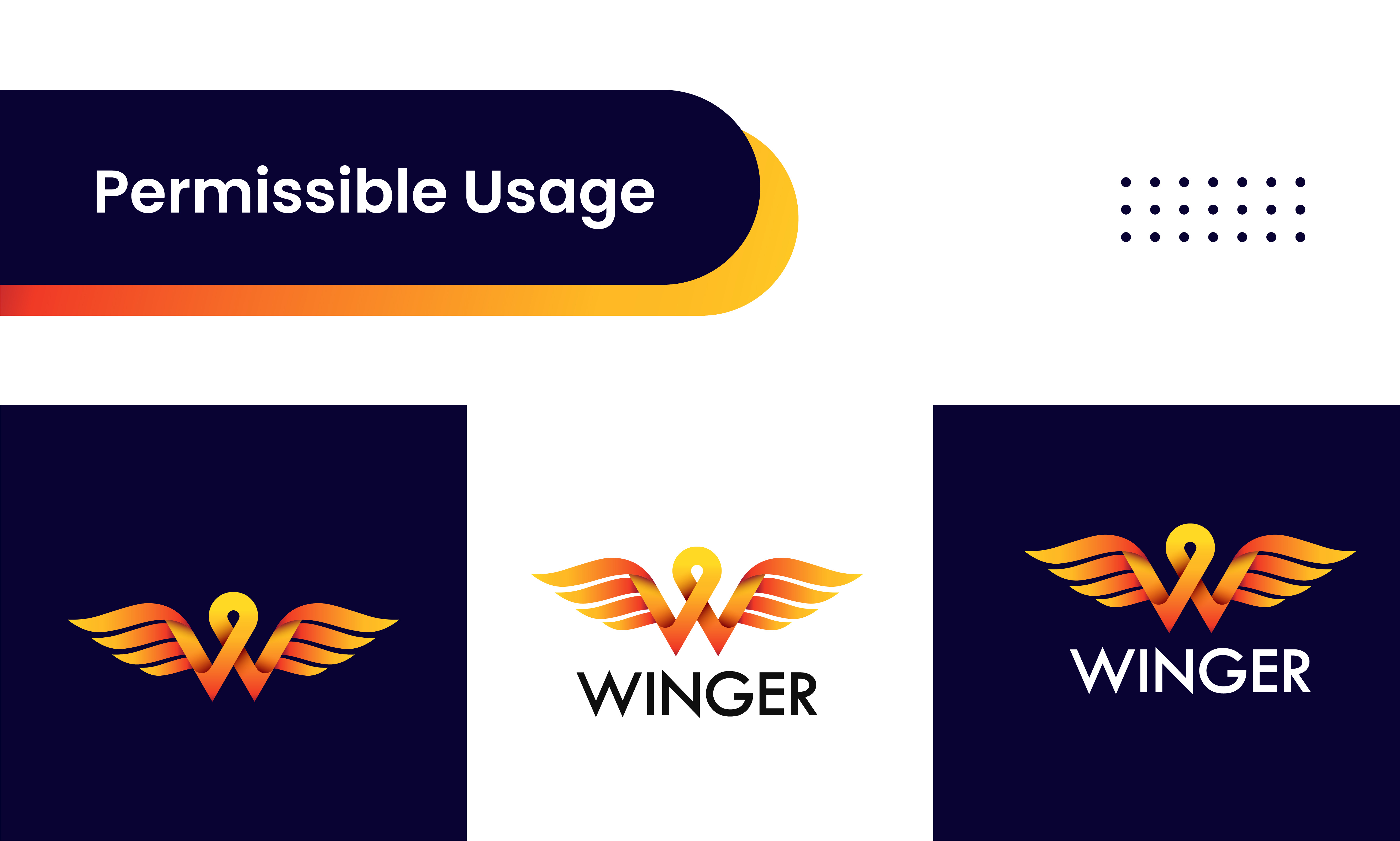 Winger Logo & brand style guides. by Abida Akther on Dribbble