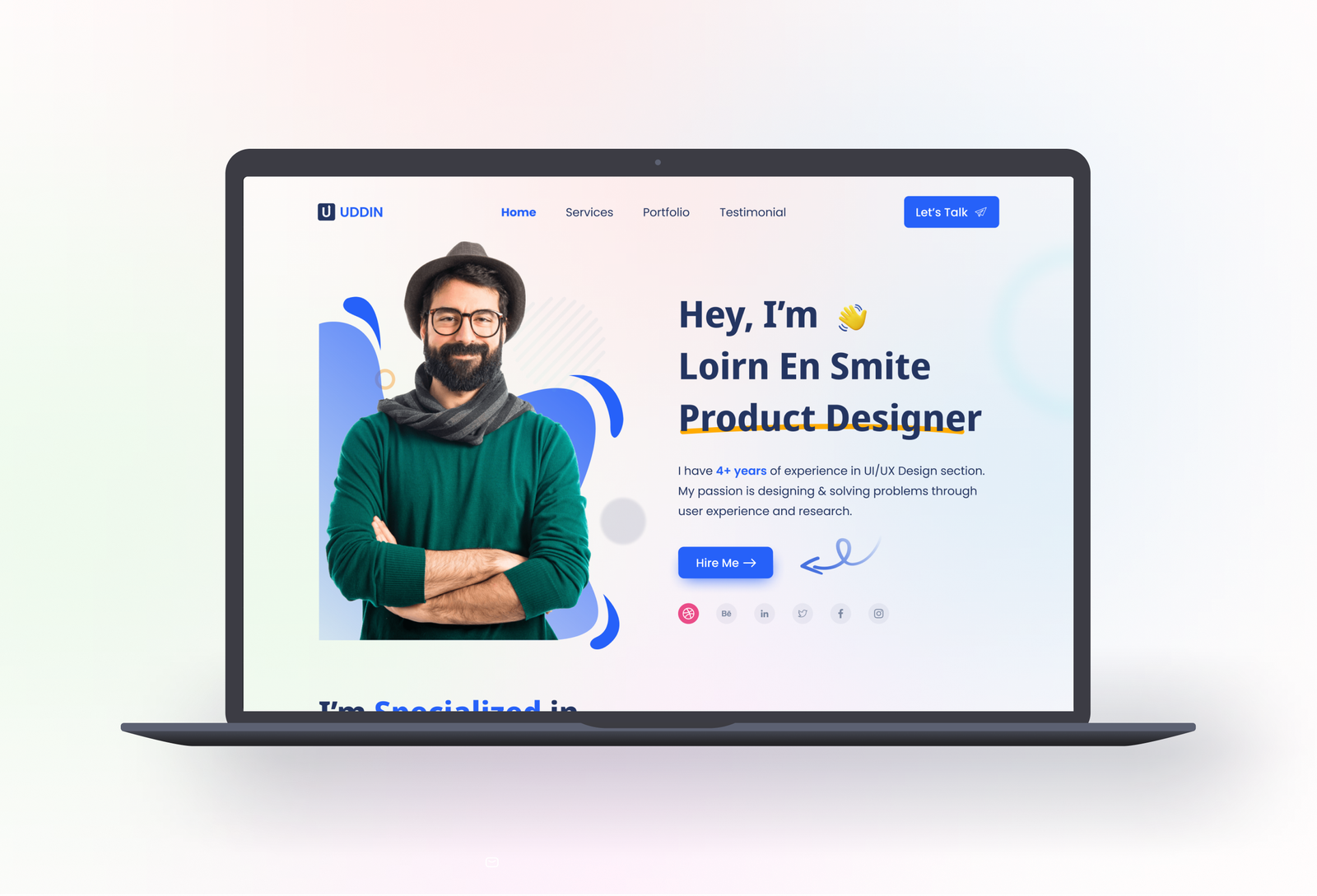 Personal Portfolio User Interface design by Alok Chandra Das on Dribbble