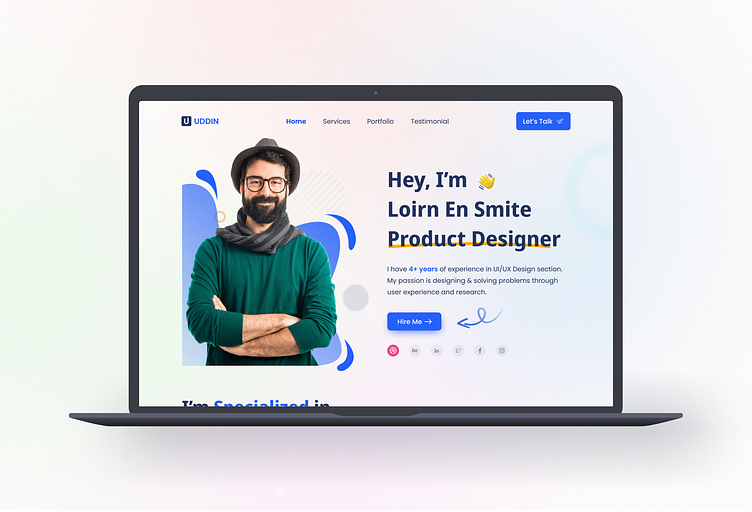 Personal Portfolio User Interface design by Alok Chandra Das on Dribbble