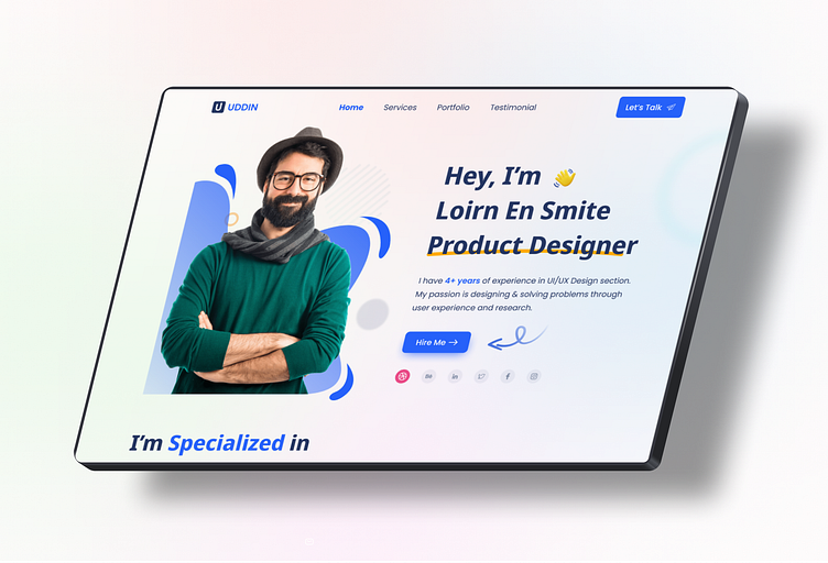 Personal Portfolio User Interface design by Alok Chandra Das on Dribbble