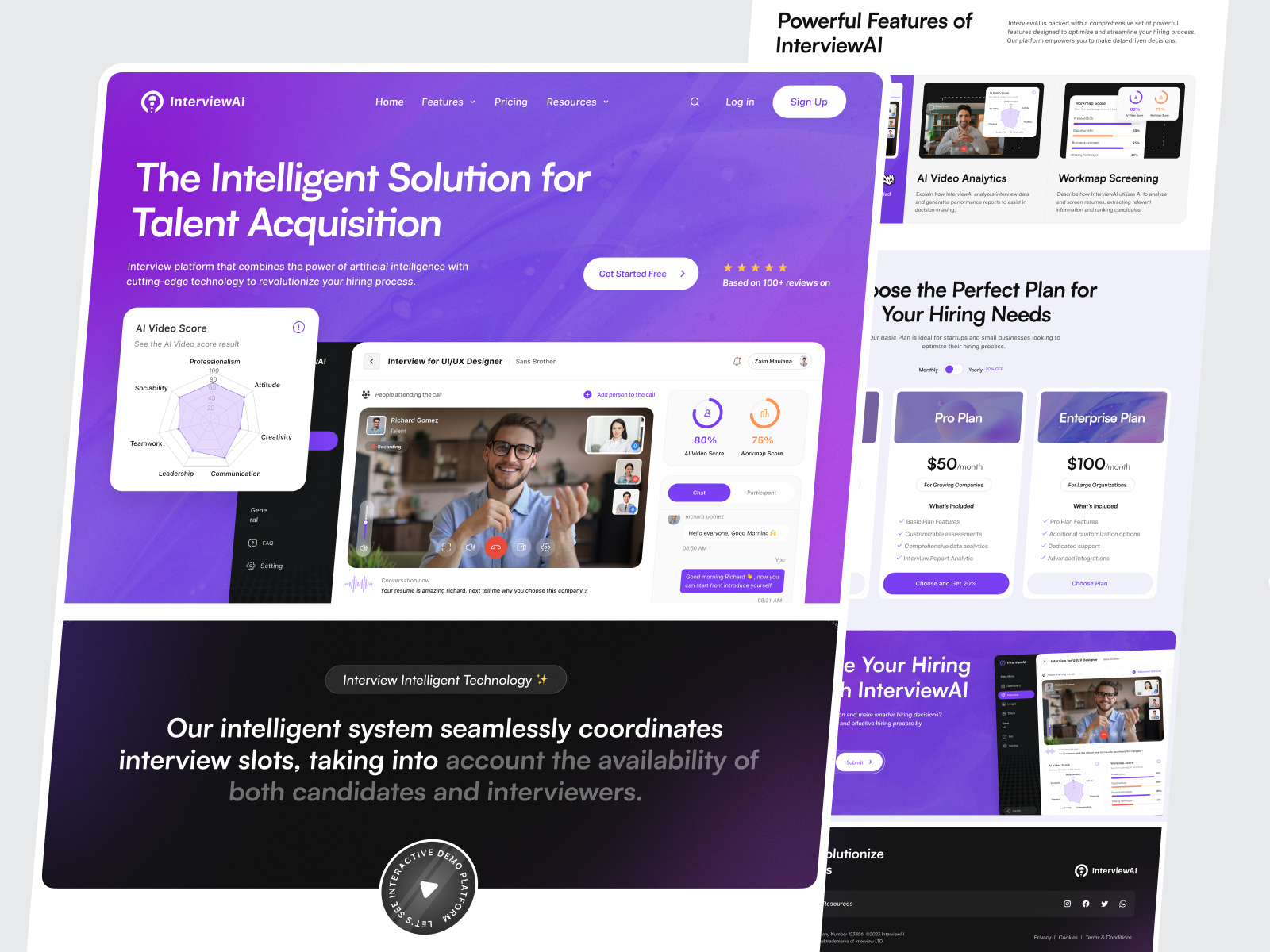 InterviewAI - AI Interview Landing Page by Zaim for Sans Brothers on ...