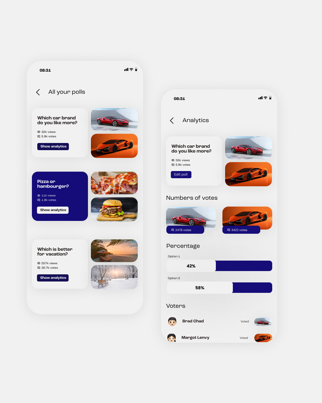 All-in-one Real Time Polls Application - UI Design by Petar Kajba on ...