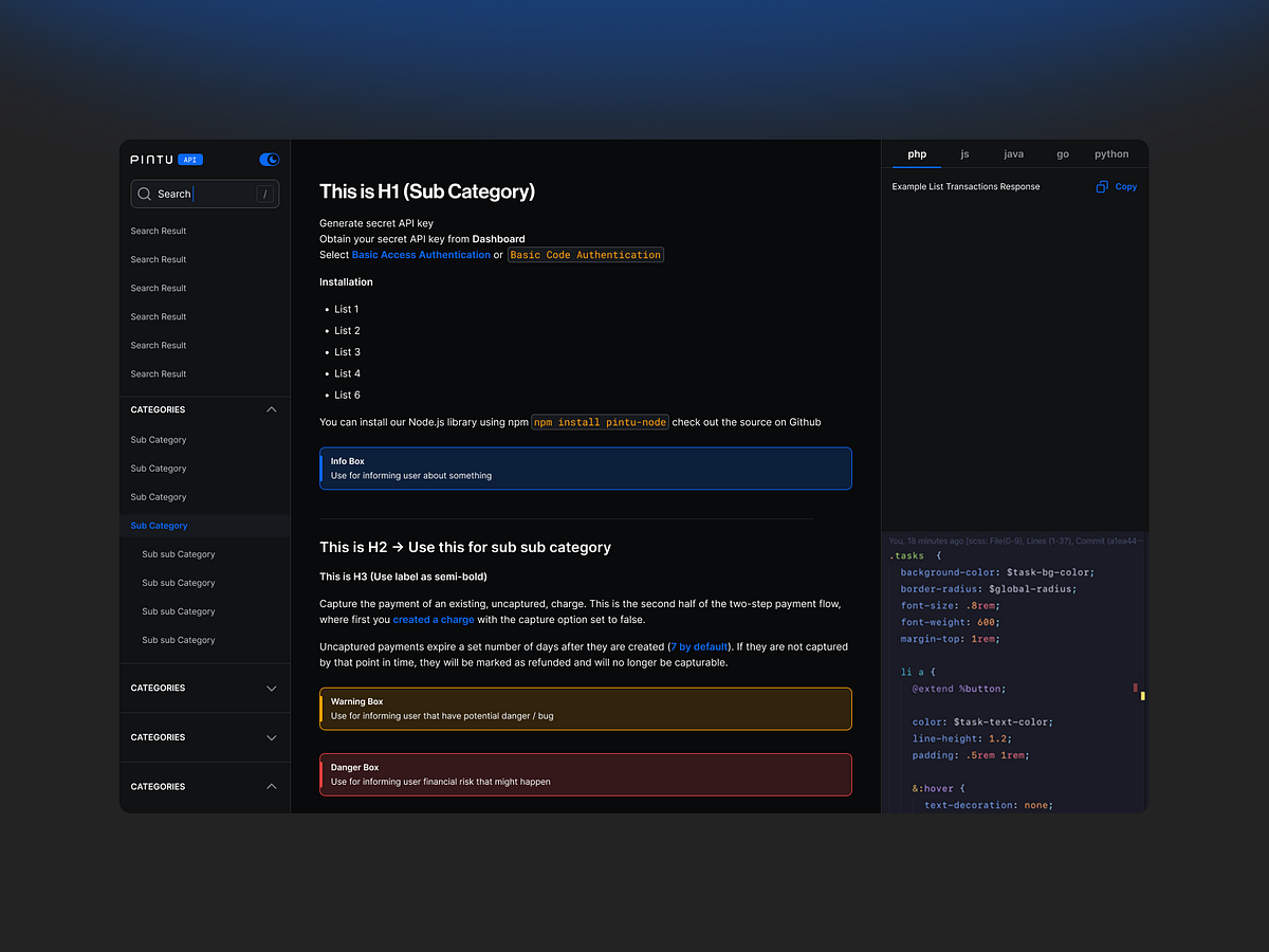 API Documentation by Dimas Aditama Fikri on Dribbble