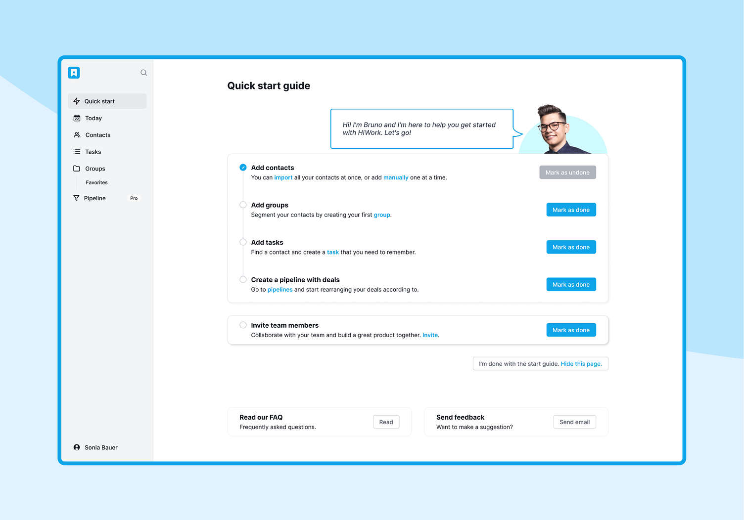 Start guide for CRM system - UI/UX design by Sonia Bauer on Dribbble