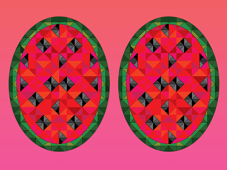 Geometric Watermelon by Pine Watt on Dribbble