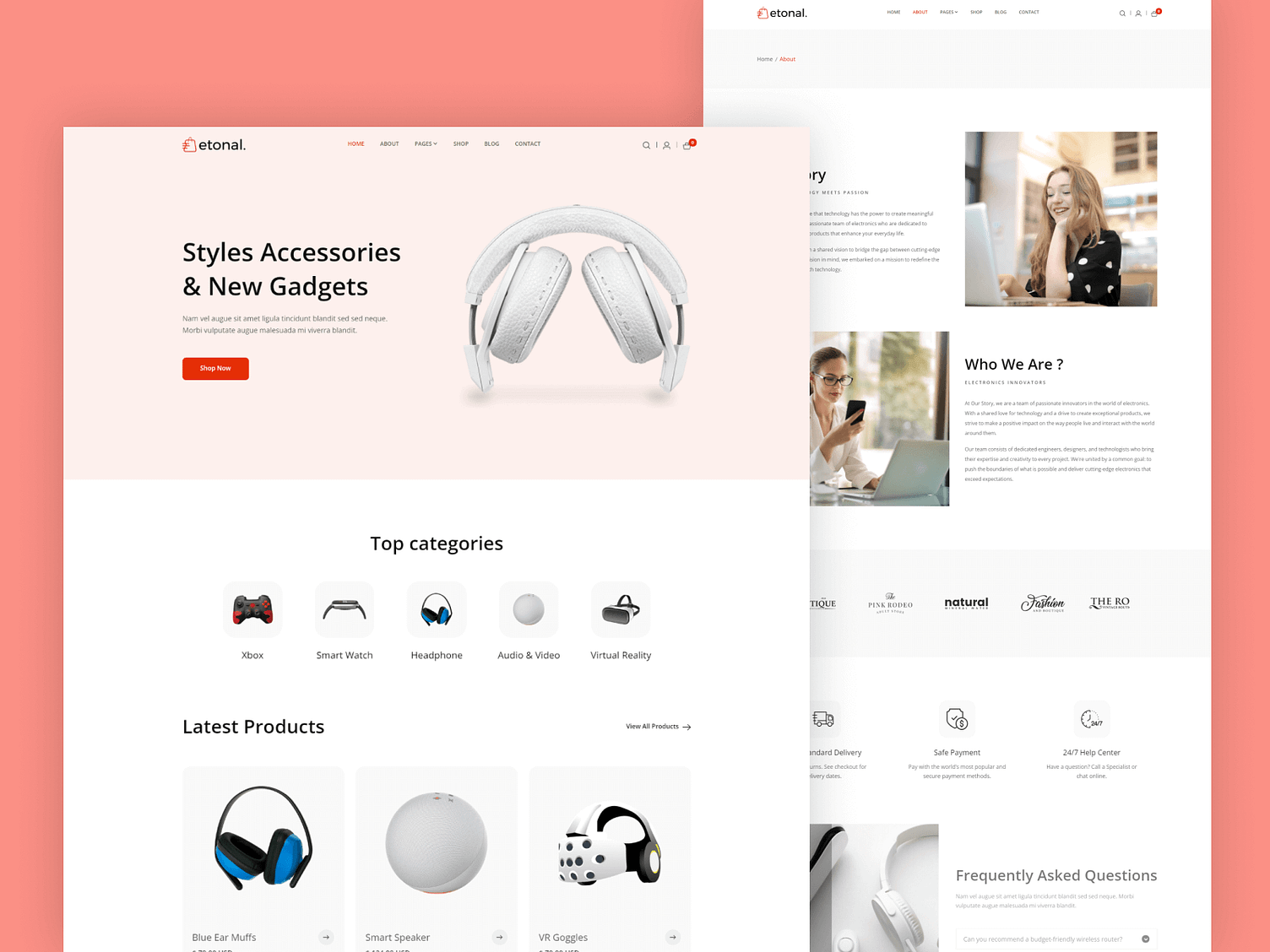 Etonal - Retail Website Template by Brandbes on Dribbble