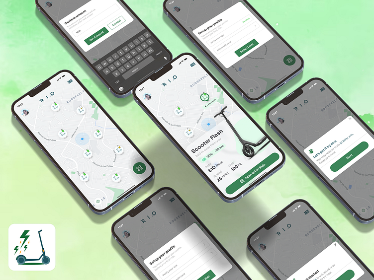 E-Scooter Mobile App UI Kit by Bitrix Infotech Pvt Ltd on Dribbble