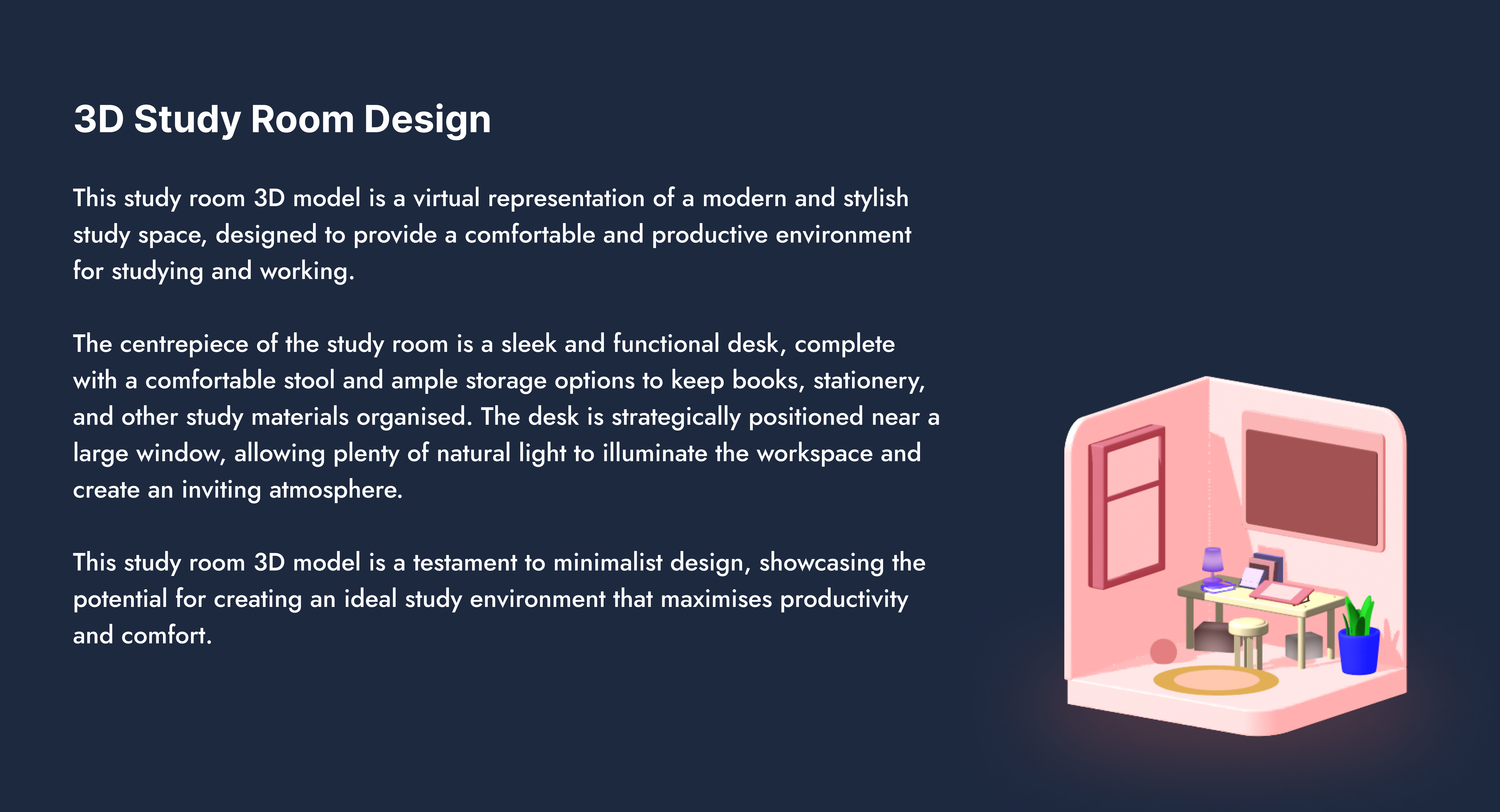 3D Study Room Design by Nitish Purohit on Dribbble