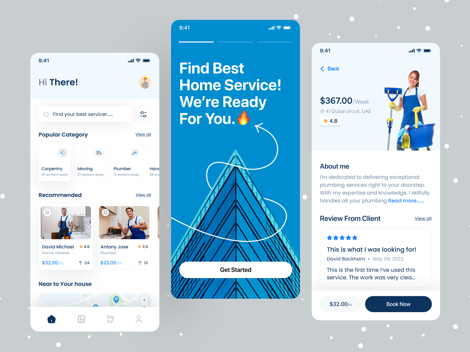Home Cleaning Service App UI by Ofspace UX/UI on Dribbble