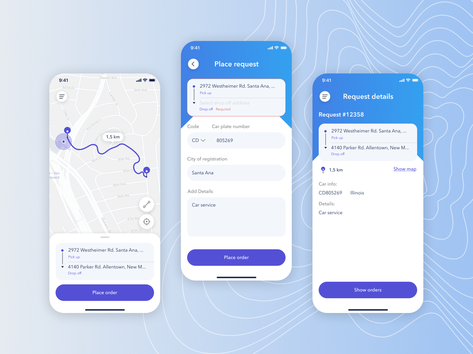 Car service concept app by Halyna Tryfonova on Dribbble