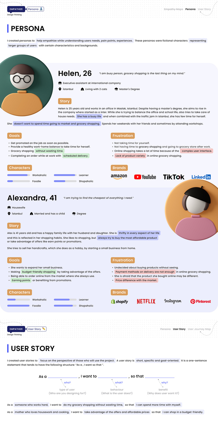 Personas & User Story by ozgurux on Dribbble