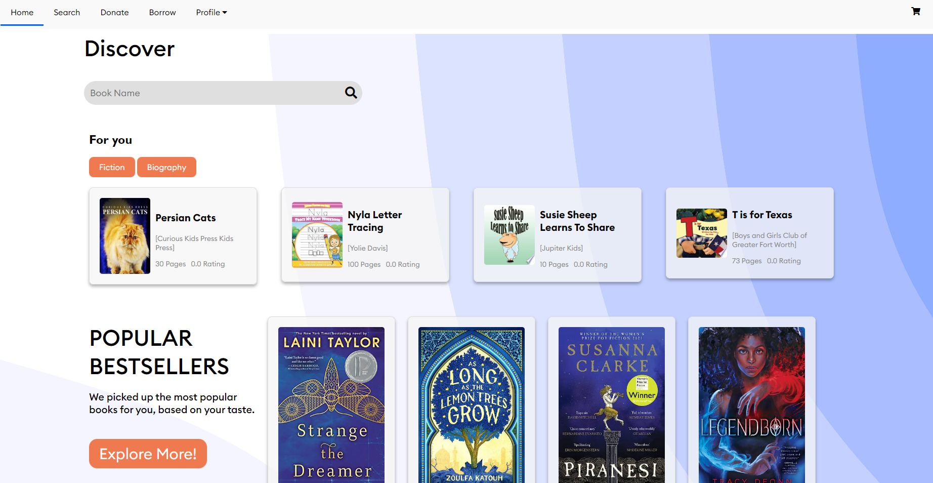 E-library website by Mohammed Nasr on Dribbble
