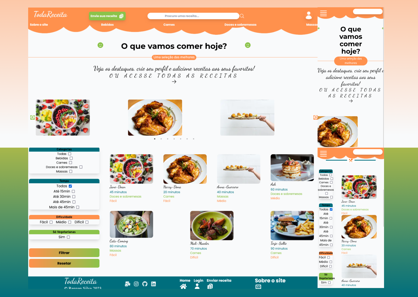 Recipes Site Template by Rennan Silva on Dribbble