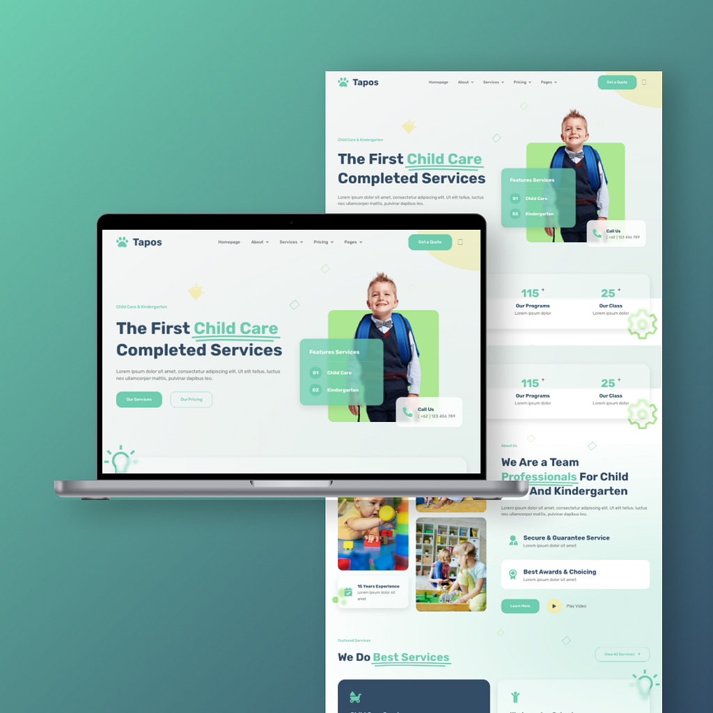 Child Care Website Design by Huraira Yaqoob on Dribbble
