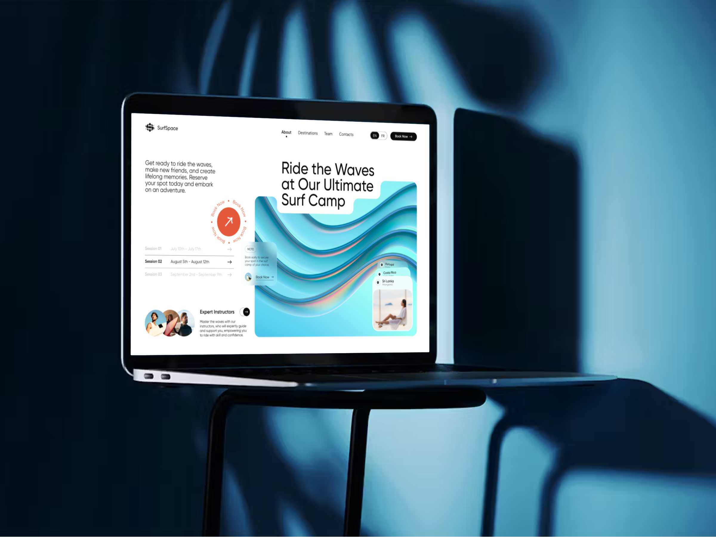 Surfing Platform Landing Page by Levi Wilson for QClay on Dribbble