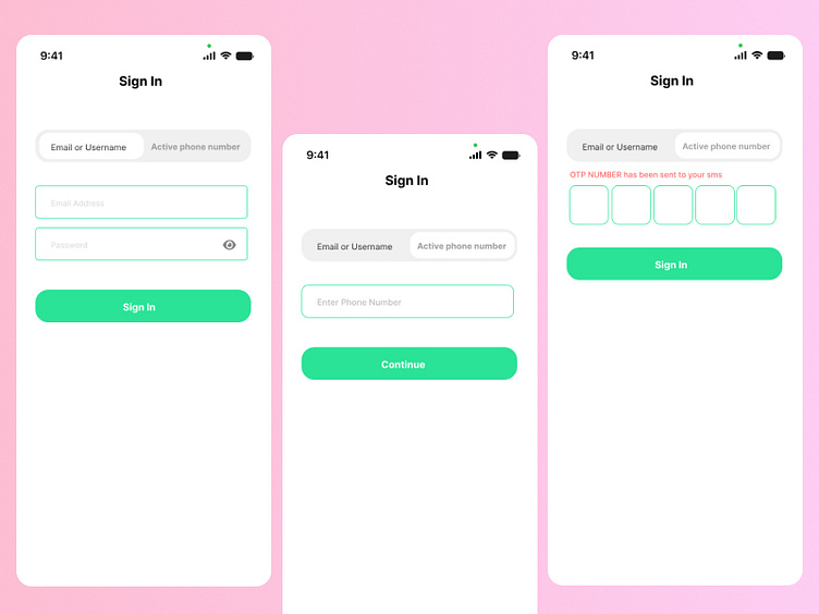 Sign In Process by Senam Kudjo Humado on Dribbble