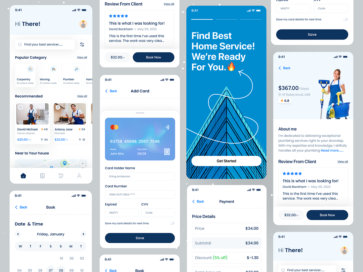 Home Cleaning Service App UI by Ofspace UX/UI on Dribbble