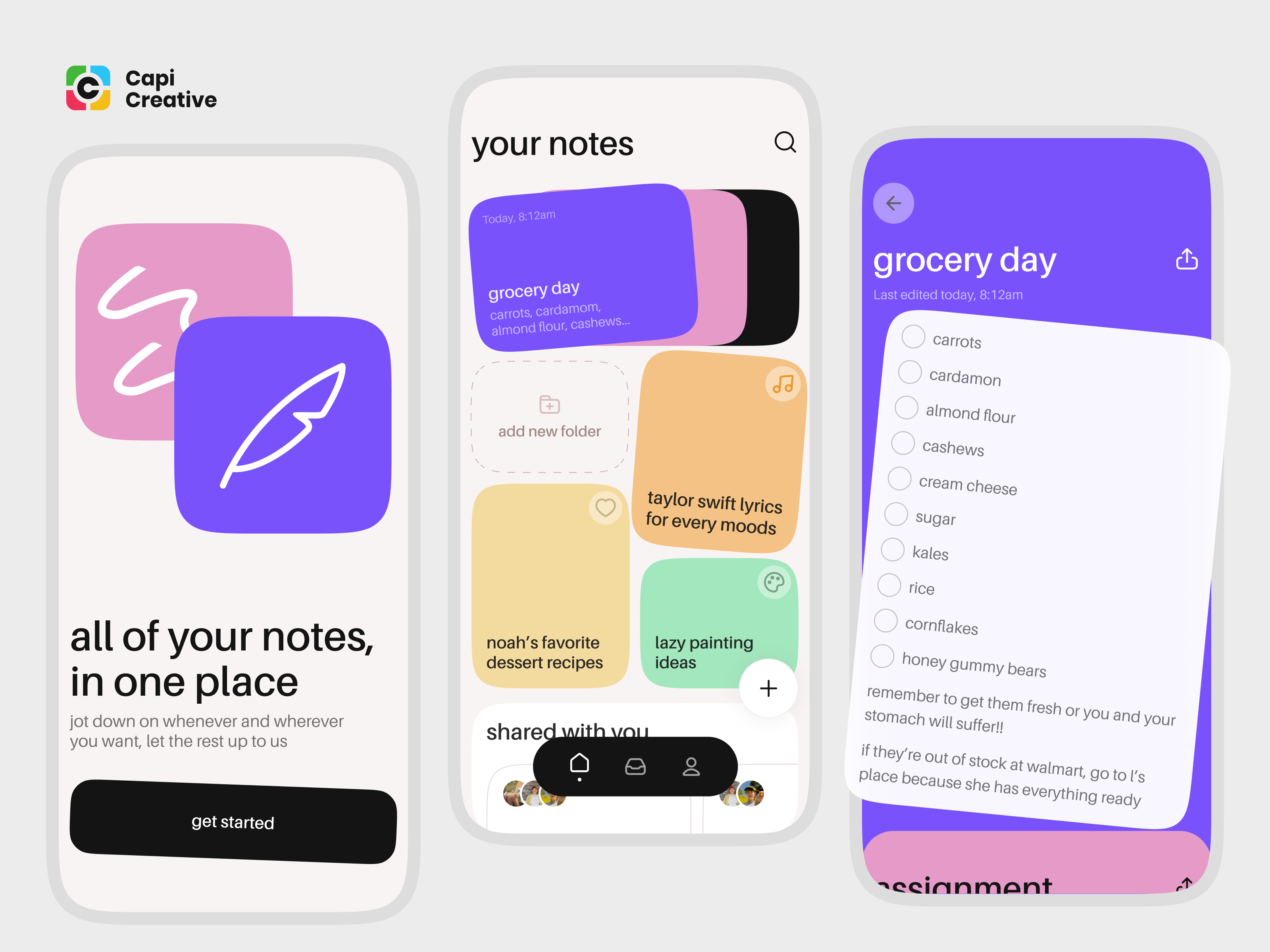 Notes app - Mobile App Design Concept by Capi Product on Dribbble
